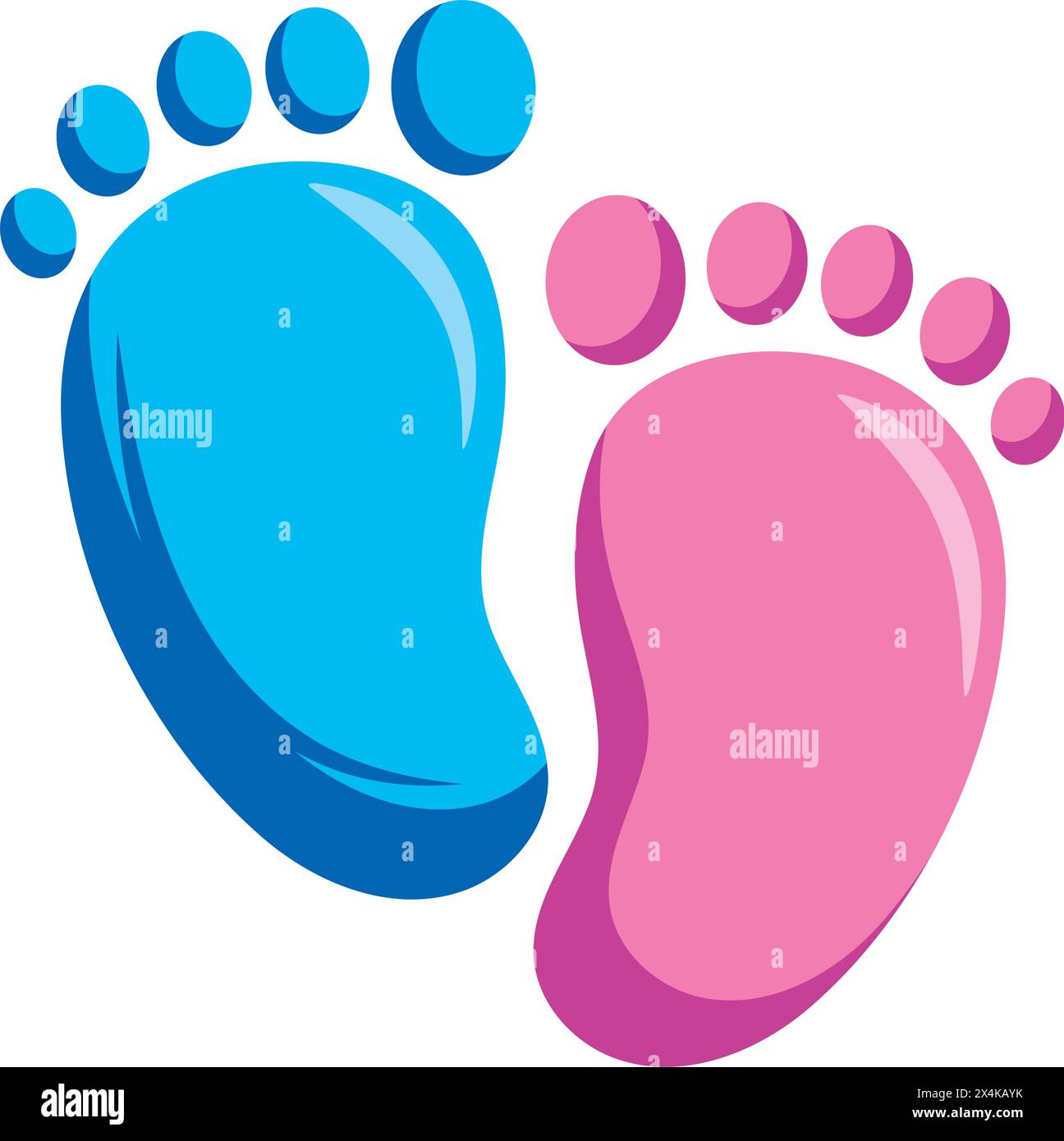 gender reveal footprints Stock Vector Image & Art - Alamy