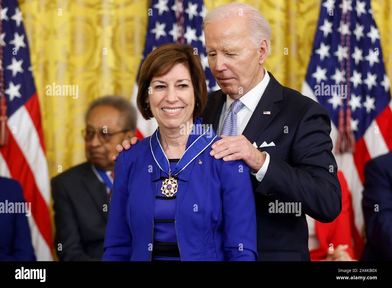 United States President Joe Biden presents astronaut and NASA s Johnson ...