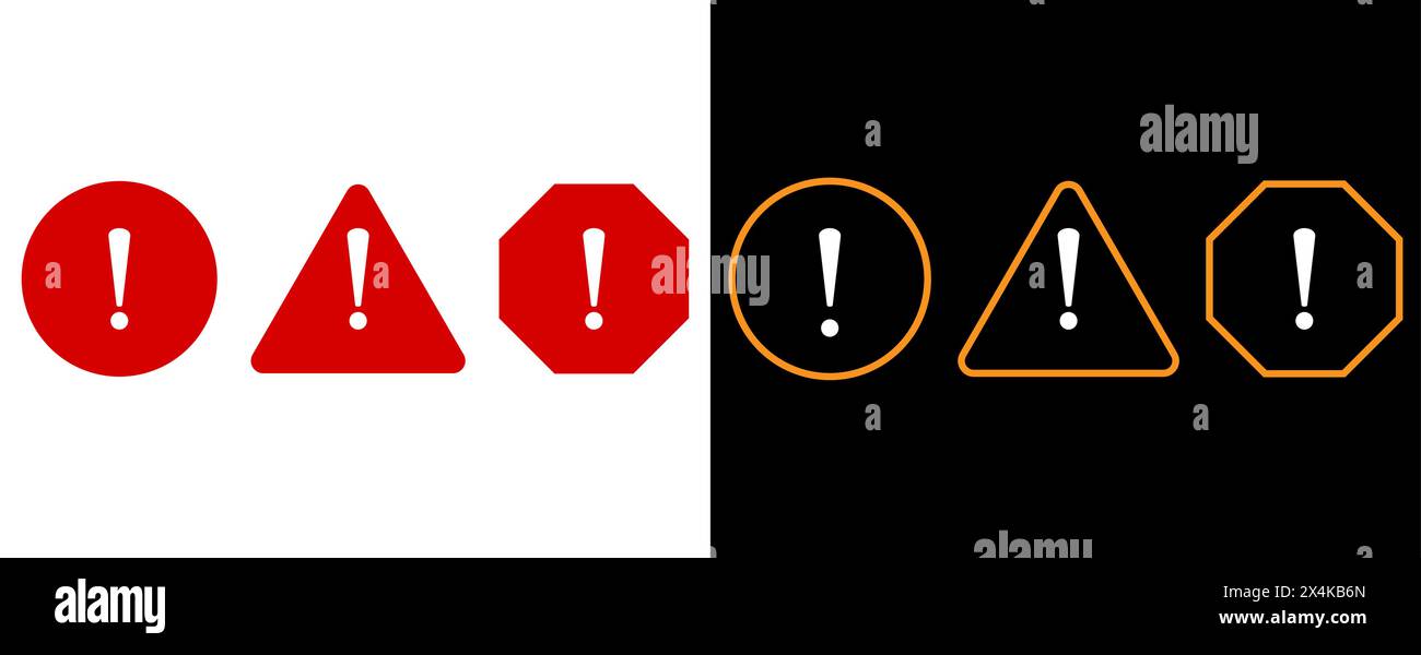 Attention caution sign with exclamation mark icon Stock Vector Image ...