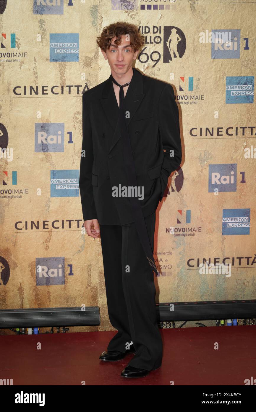 Rome, Italy - May 3, 2024: Michele Eburnea attend the red carpet of the ...