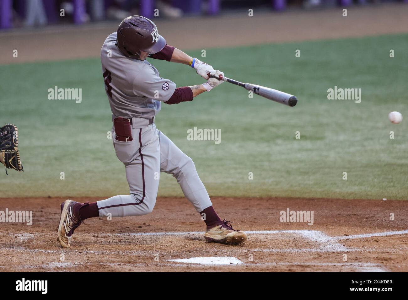 Baton Rouge, LA, USA. 3rd May, 2024. Texas A&M's Travis Chestnut (4 ...