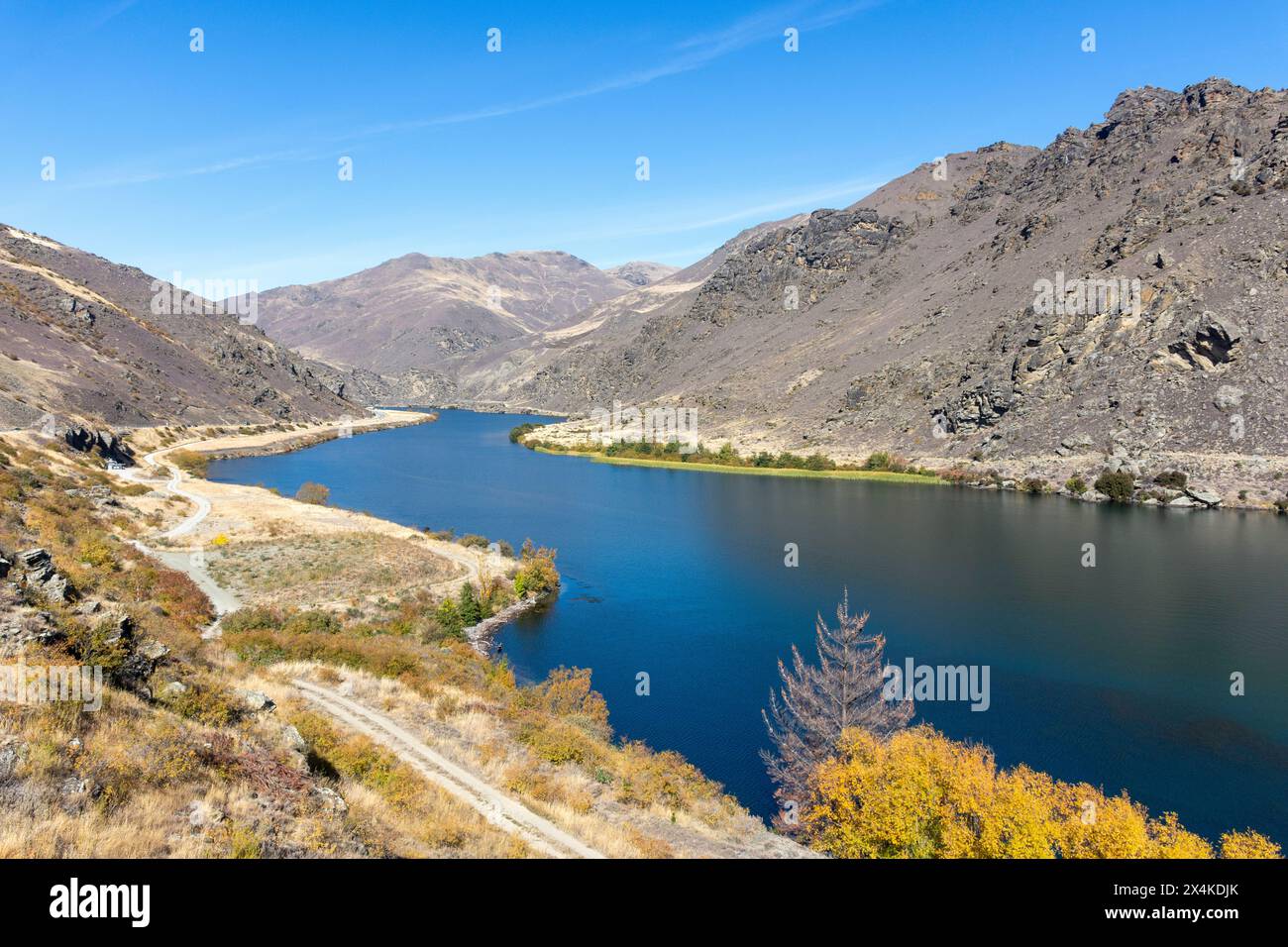 Clutha River from State Highway 8, Clyde, Central Otago, Otago, South ...