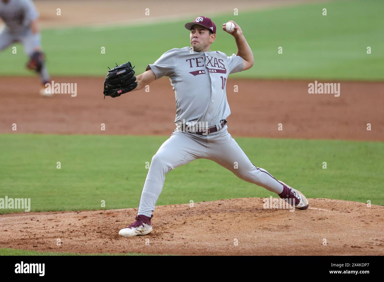 Baton Rouge, LA, USA. 3rd May, 2024. Texas A&M starting pitcher Ryan ...
