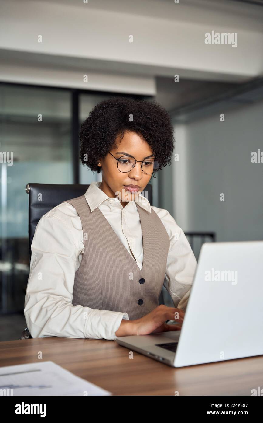 Female executive using laptop digital hi-res stock photography and ...
