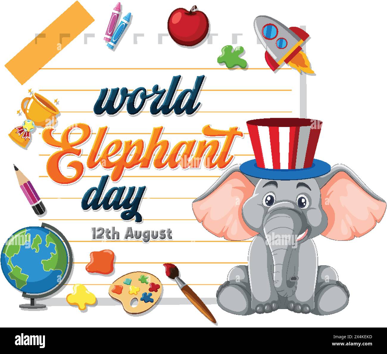 Colorful vector celebrating World Elephant Day Stock Vector Image & Art ...