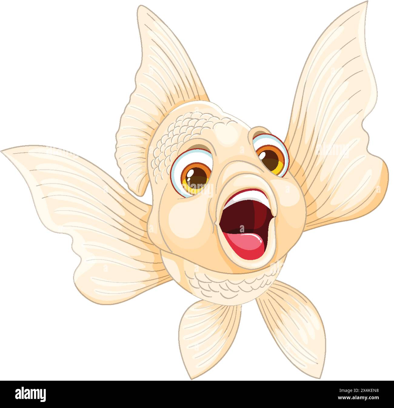 Vector illustration of a joyful, smiling goldfish Stock Vector Image ...