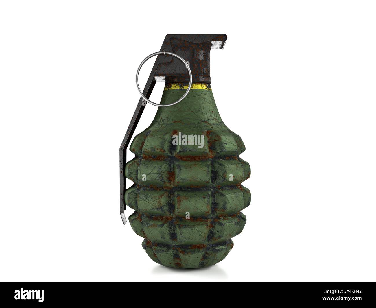 Grenade on a white background. 3d illustration Stock Photo - Alamy