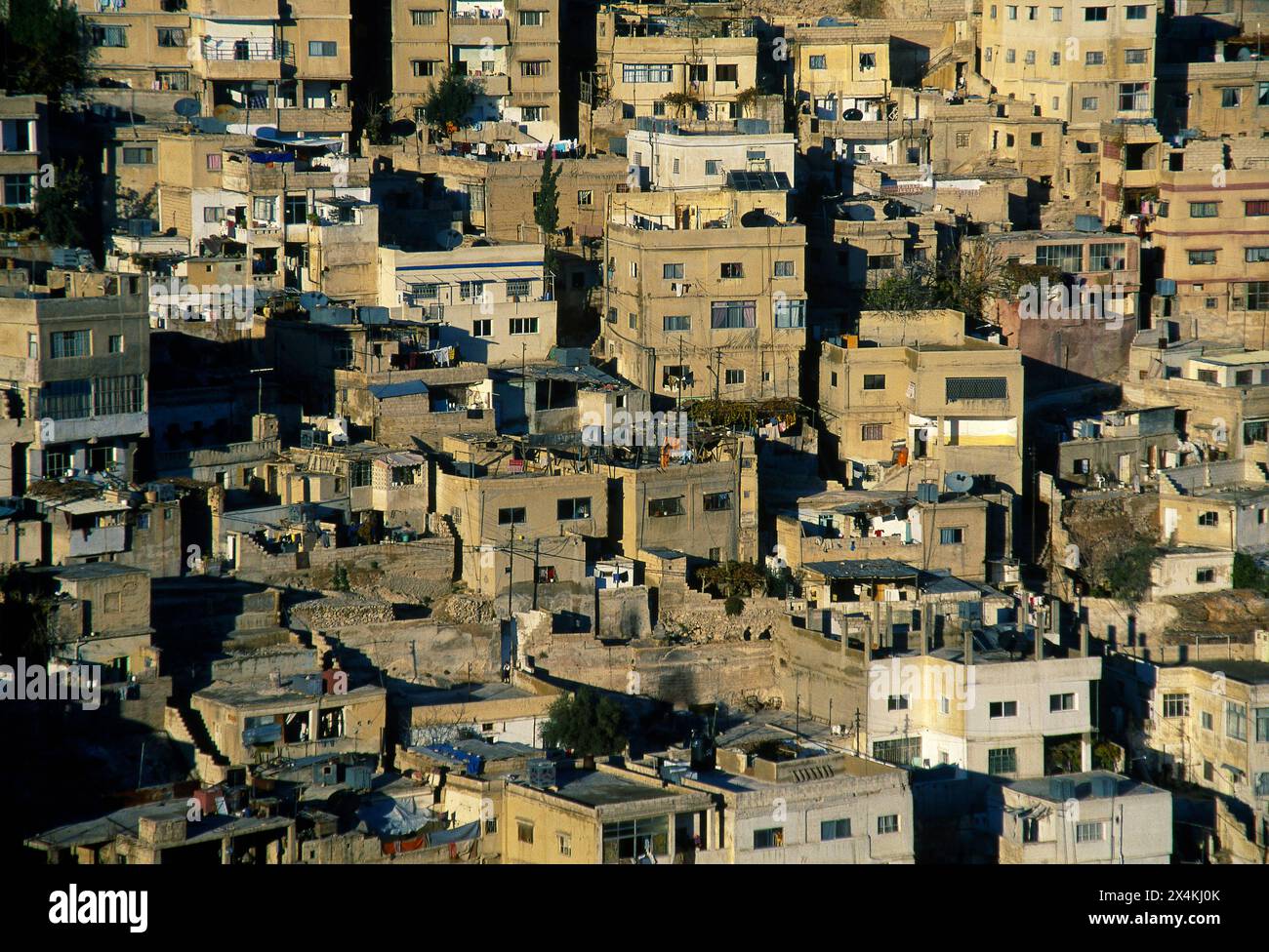 Houses on hillside. taken in 2000, Amman, Jordan Stock Photo - Alamy