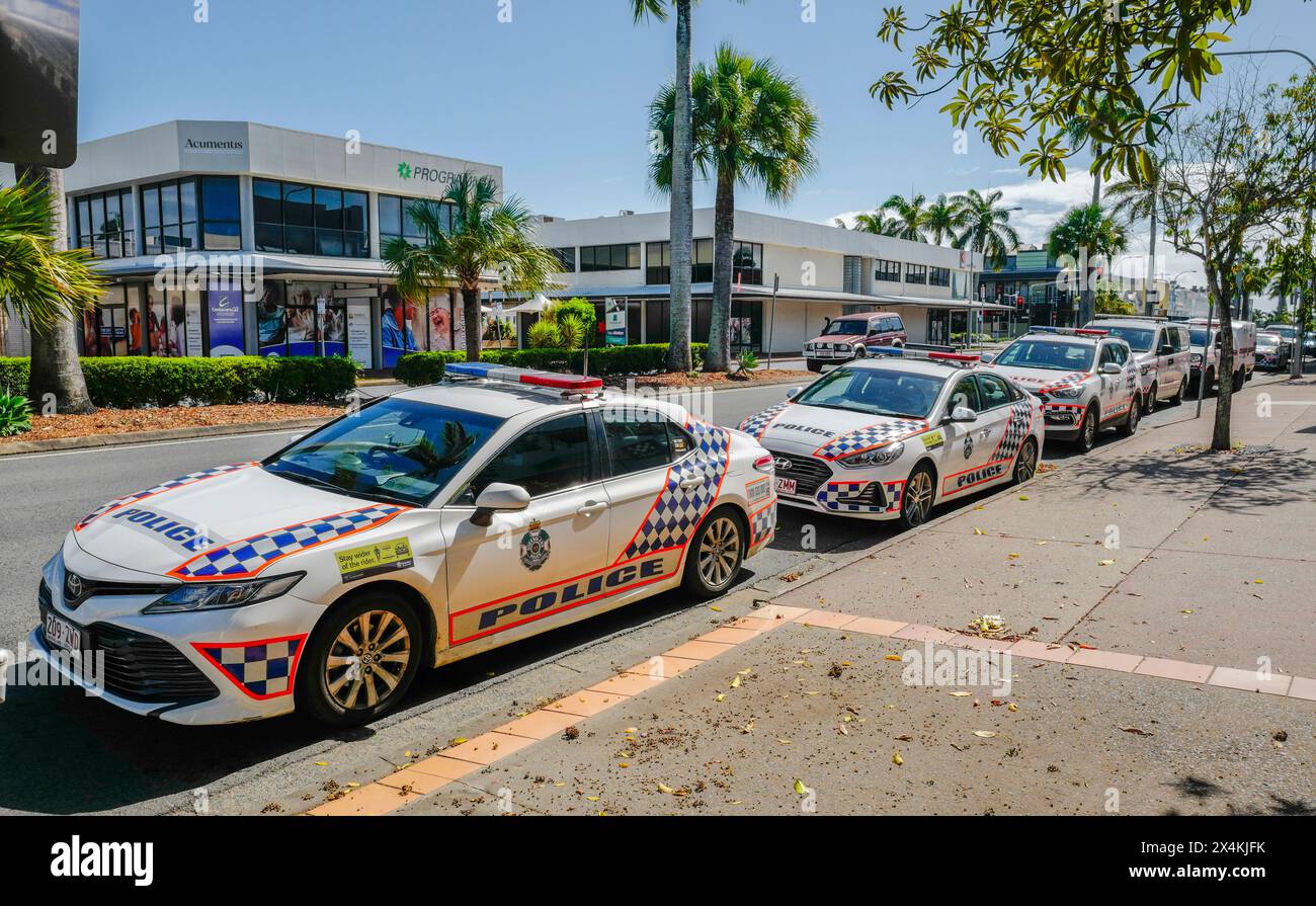 queensland police cars outside the Mackay police station in northern ...
