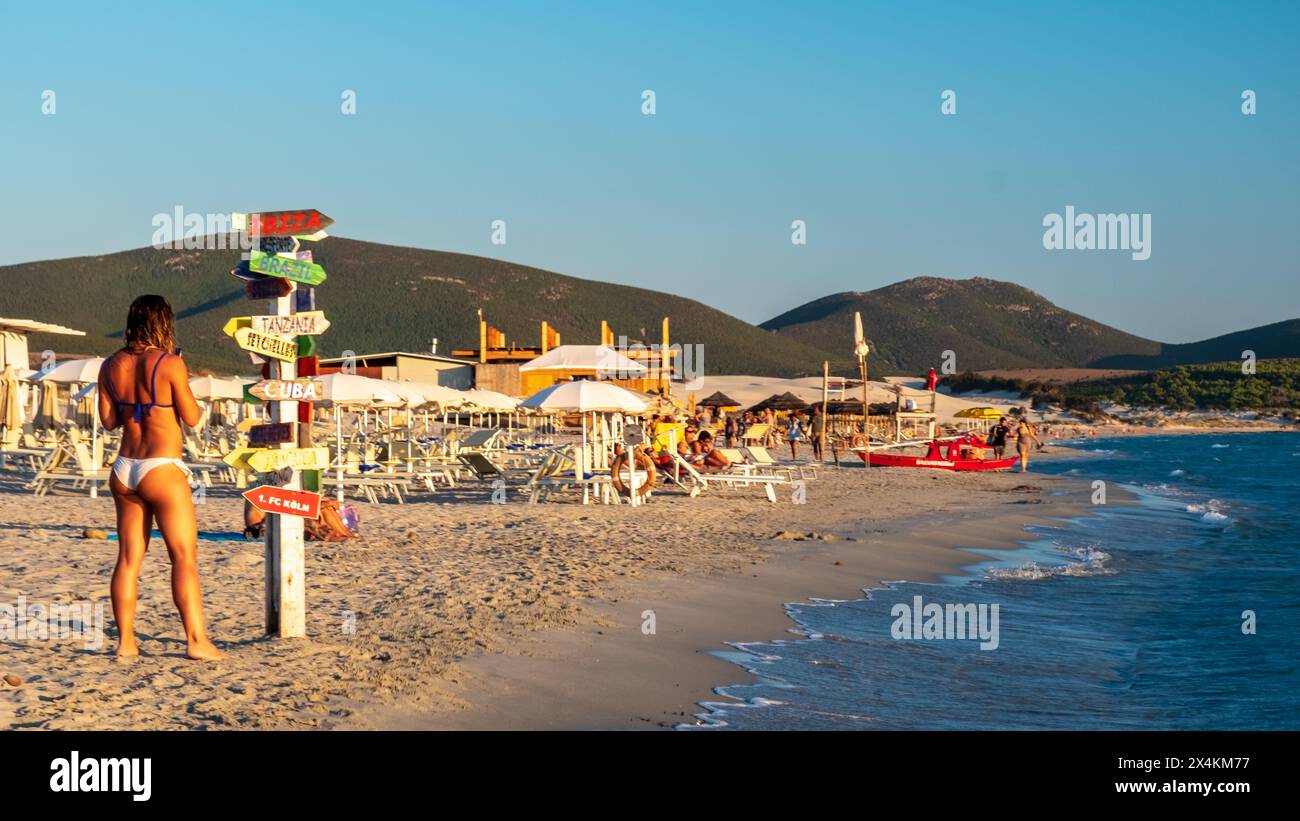 Summer day at Is Arenas Biancas, a beautiful beach in the south-west of ...