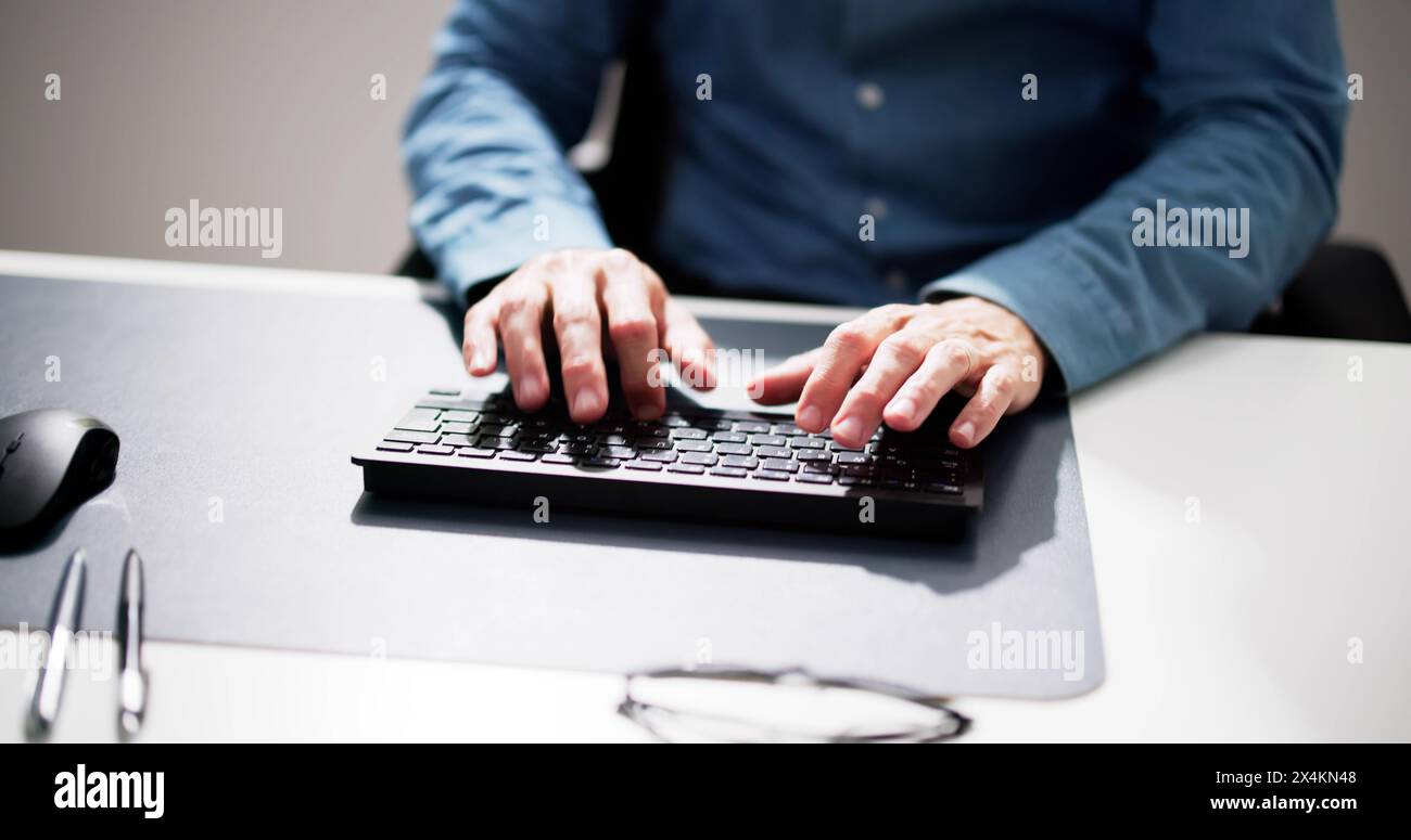 Wrist Keyboard Rest Against RSI - Repetitive Strain Therapy Stock Photo ...