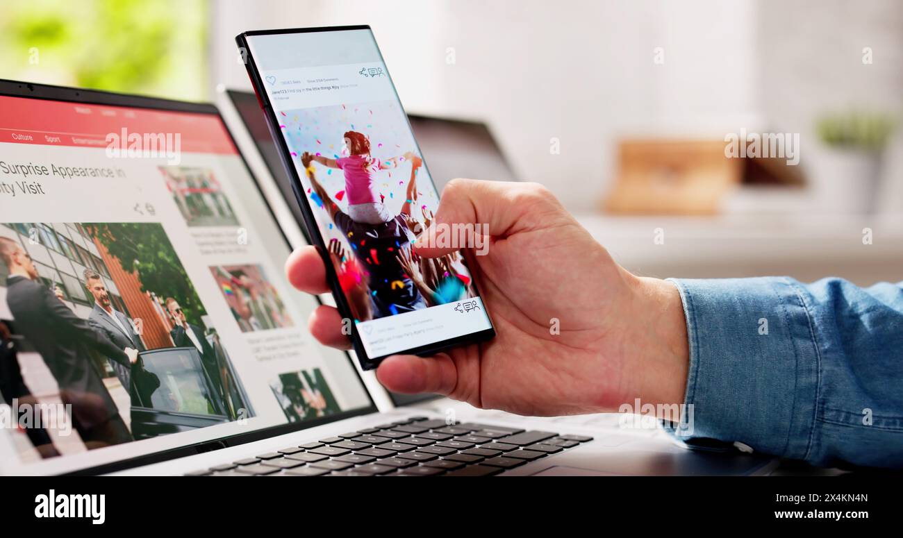 Woman swiping social network hi-res stock photography and images - Alamy