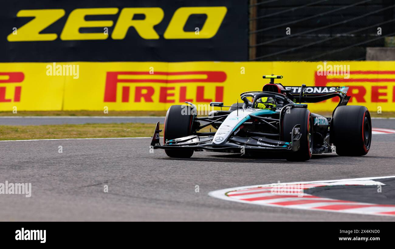 Suzuka Circuit, 6 April 2024: Lewis Hamilton (GBR) of Mercedes during ...