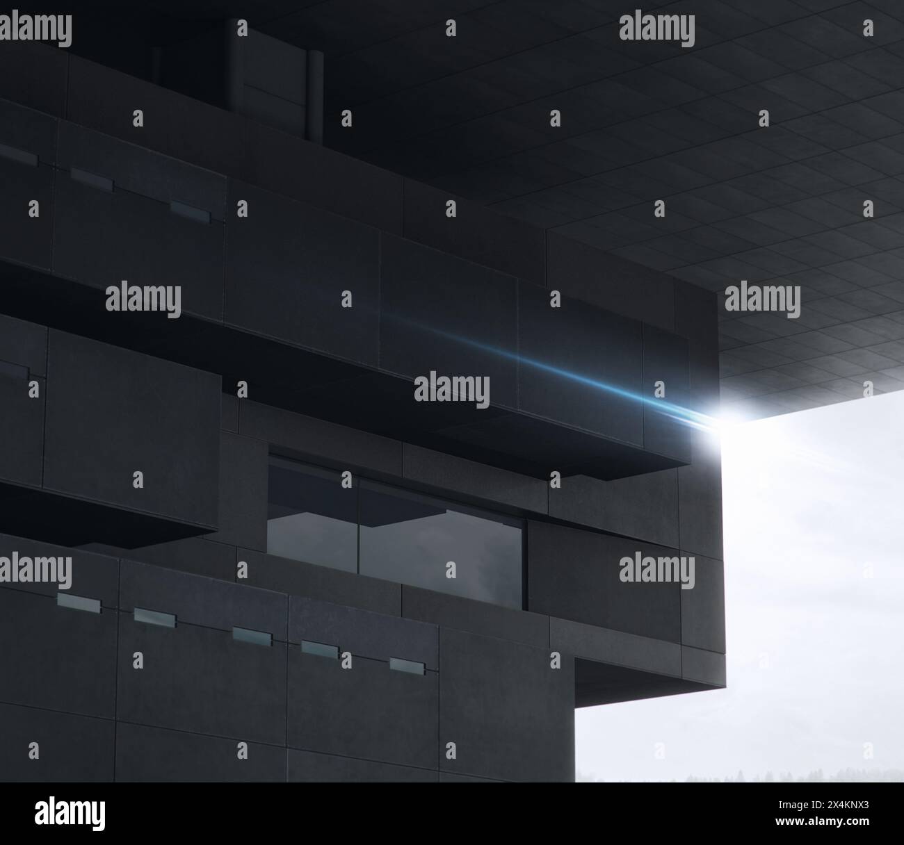 Outdoor Signage Facade Wall Mockup for Logo. 3D Rendering Stock Photo ...