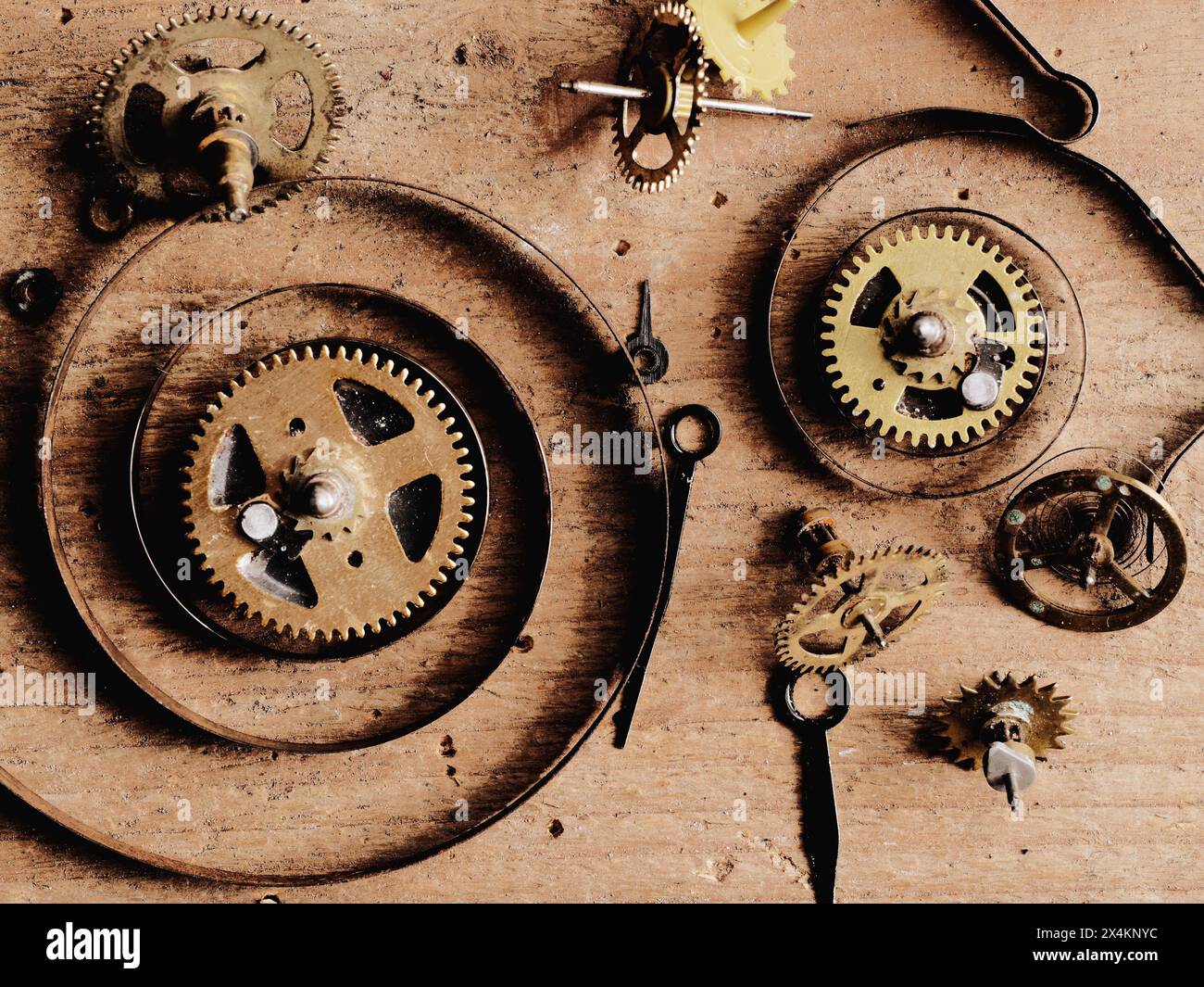 clock parts wood Stock Photo - Alamy