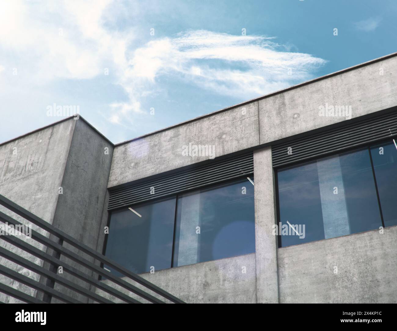 Outdoor Signage Facade Wall Mockup for Logo. 3D Rendering Stock Photo ...