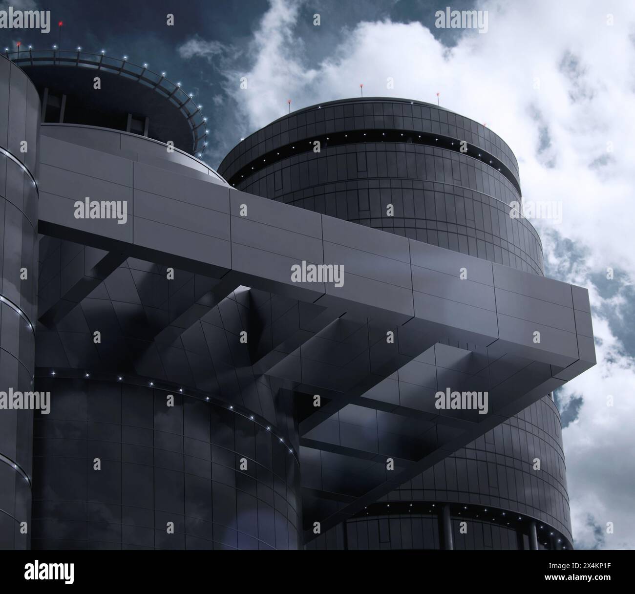 Outdoor Signage Facade Wall Mockup for Logo. 3D Rendering Stock Photo ...