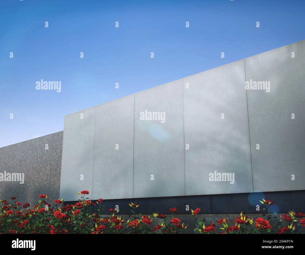 Outdoor Signage Facade Wall Mockup for Logo. 3D Rendering Stock Photo ...