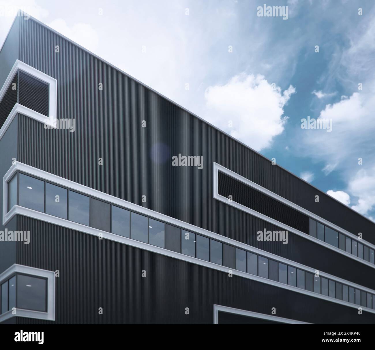 Outdoor Signage Facade Wall Mockup for Logo. 3D Rendering Stock Photo ...