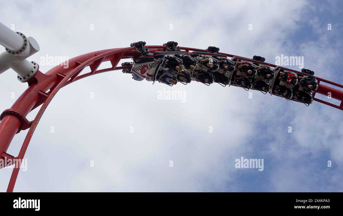 Young people have fun during an overhead element on the "Formula ...