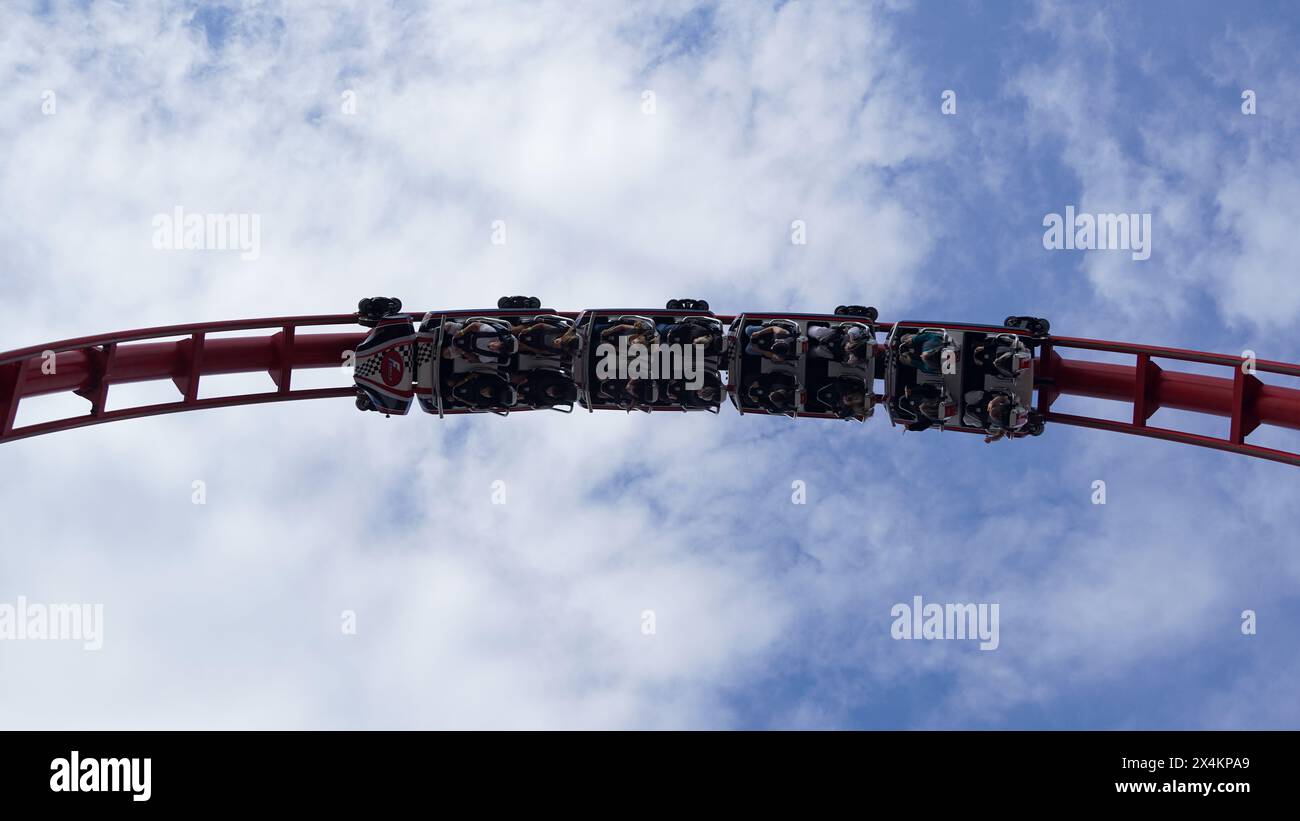 Young people have fun during an overhead element on the "Formula ...