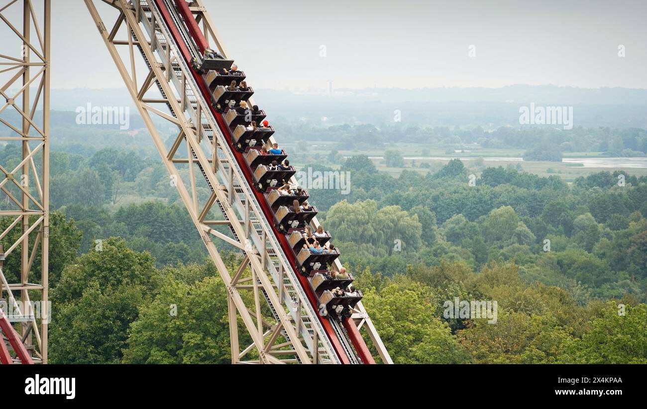 Hybrid roller coaster "Zadra", in the amusement park "Energylandia ...
