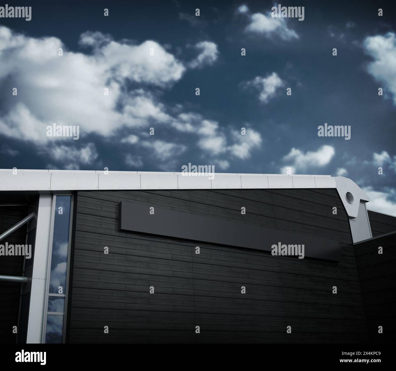 Outdoor Signage Facade Wall Mockup for Logo. 3D Rendering Stock Photo ...