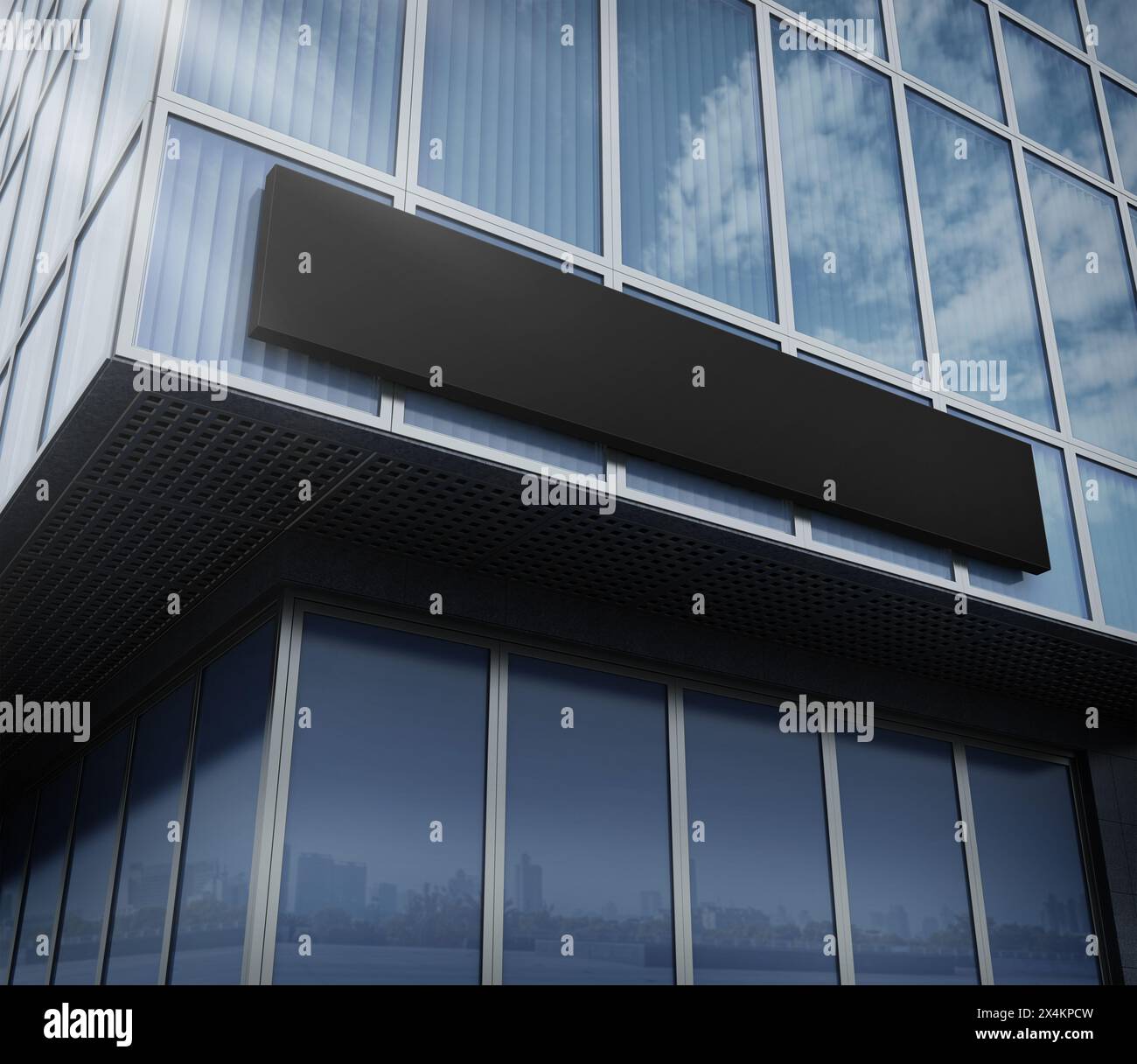 Outdoor Signage Facade Wall Mockup for Logo. 3D Rendering Stock Photo ...