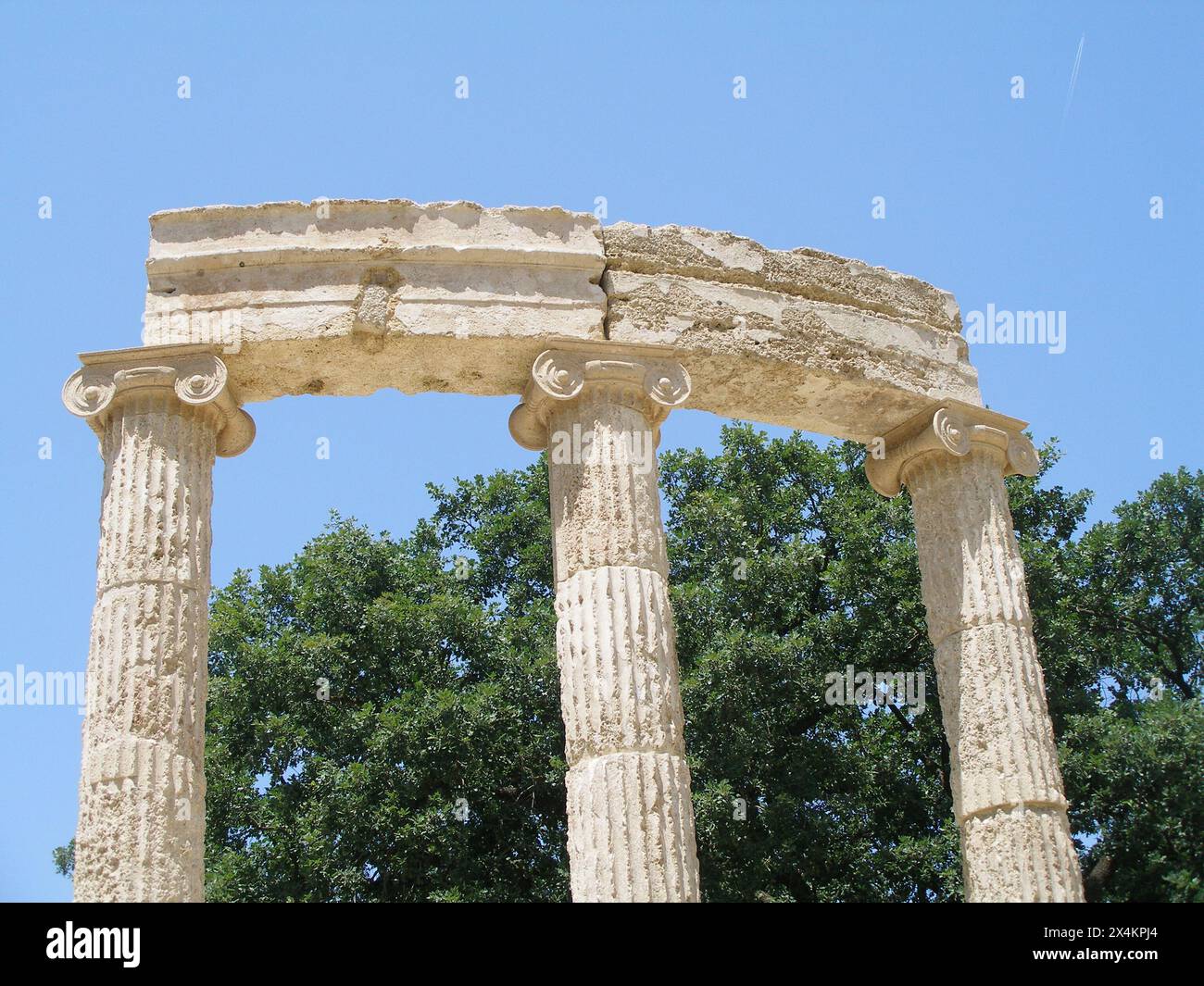 corinthian columns in the ancient philippeion temple in the altis in ...