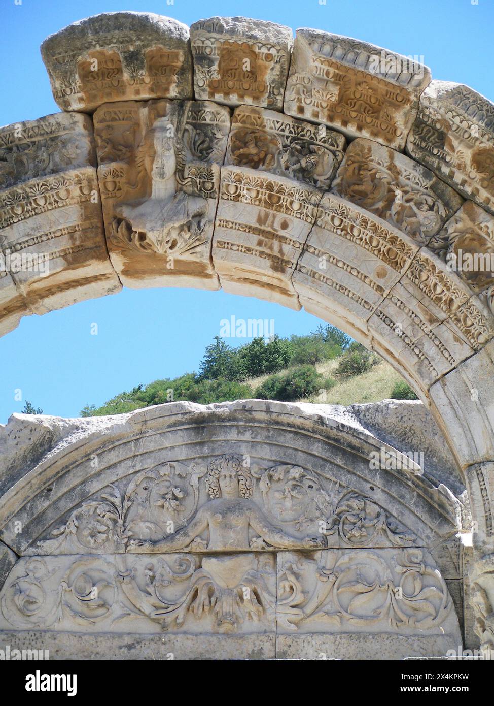 ornate archway with tyche, the goddess of victory, in the temple of ...