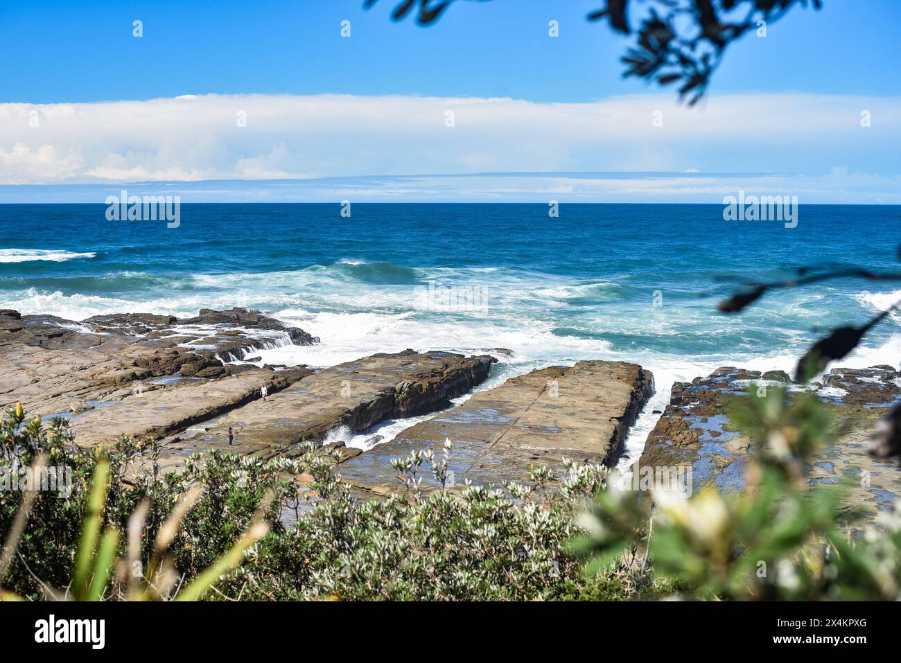 Huge waves breaking rocky beach hi-res stock photography and images - Alamy