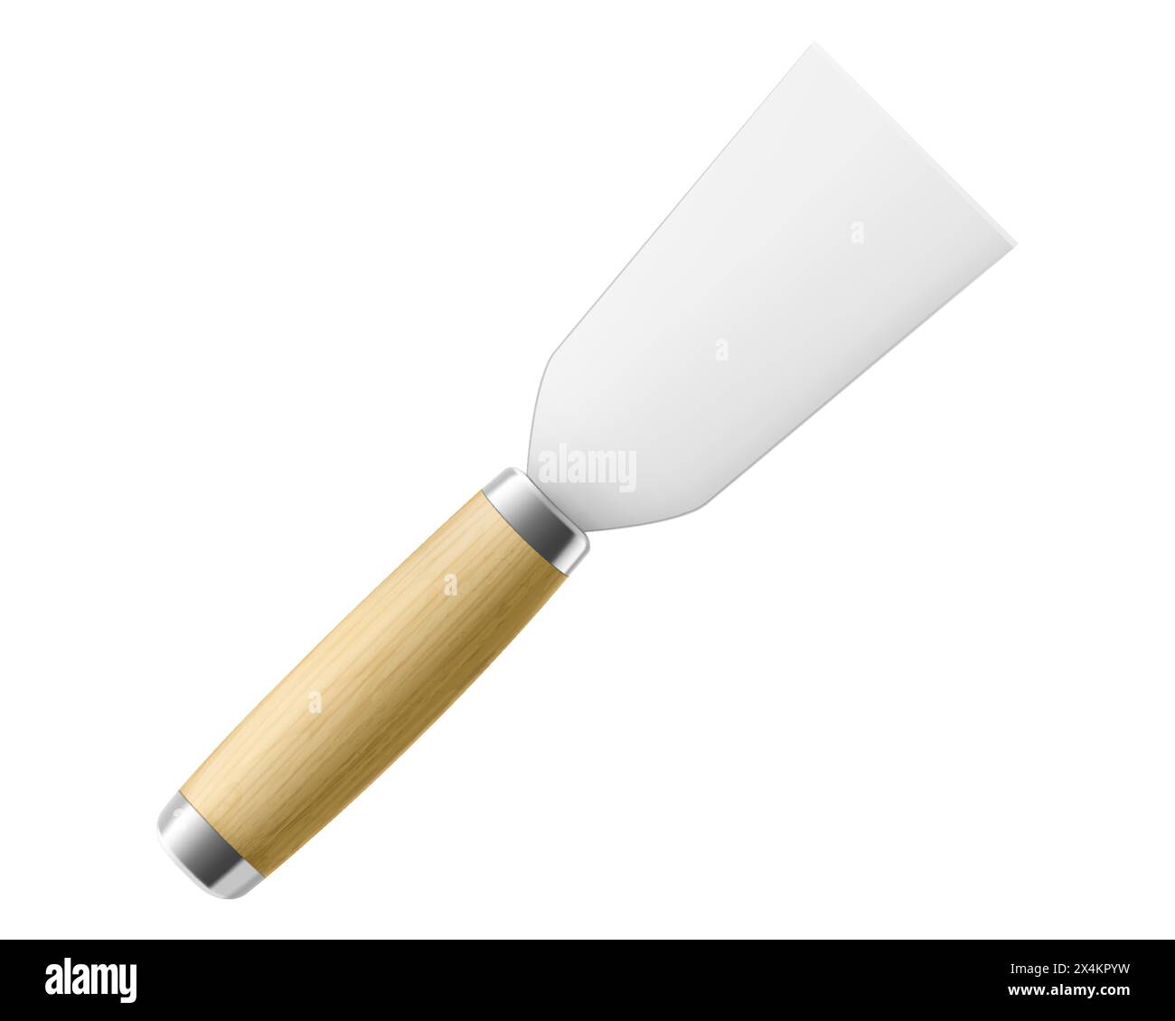 Putty knife isolated on a white background. Plaster spatula with ...