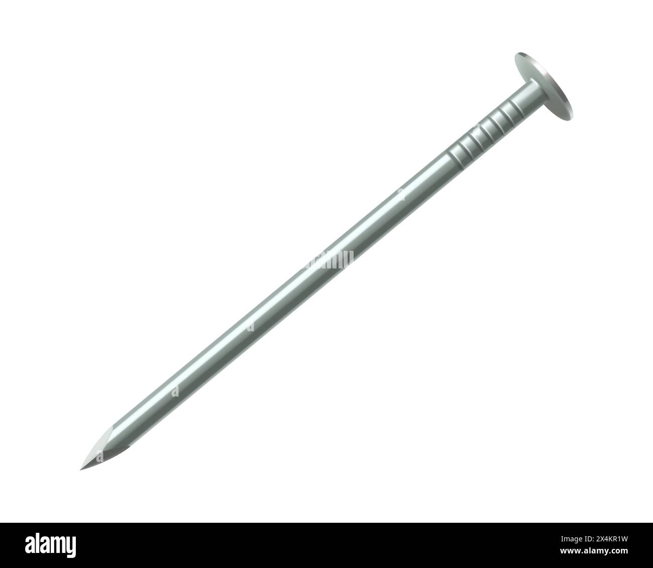 Realistic metallic nail isolated on white background. Isometric 3d ...
