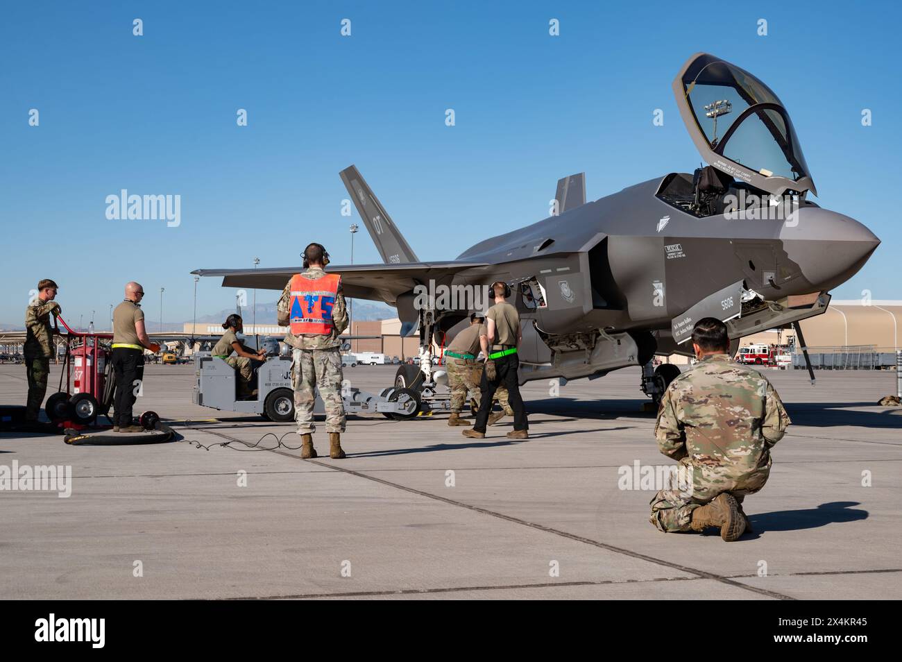 U.S. Airmen assigned to the 57th Aircraft Maintenance Group and the ...