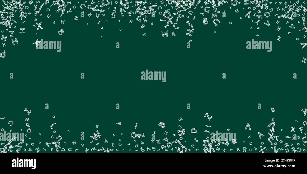 Concept of school background. Colorful childish falling letters of ...