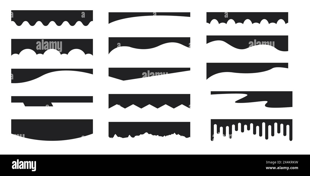 Header bottom divider, border higlight cover template, layout web page separator curve lines ...