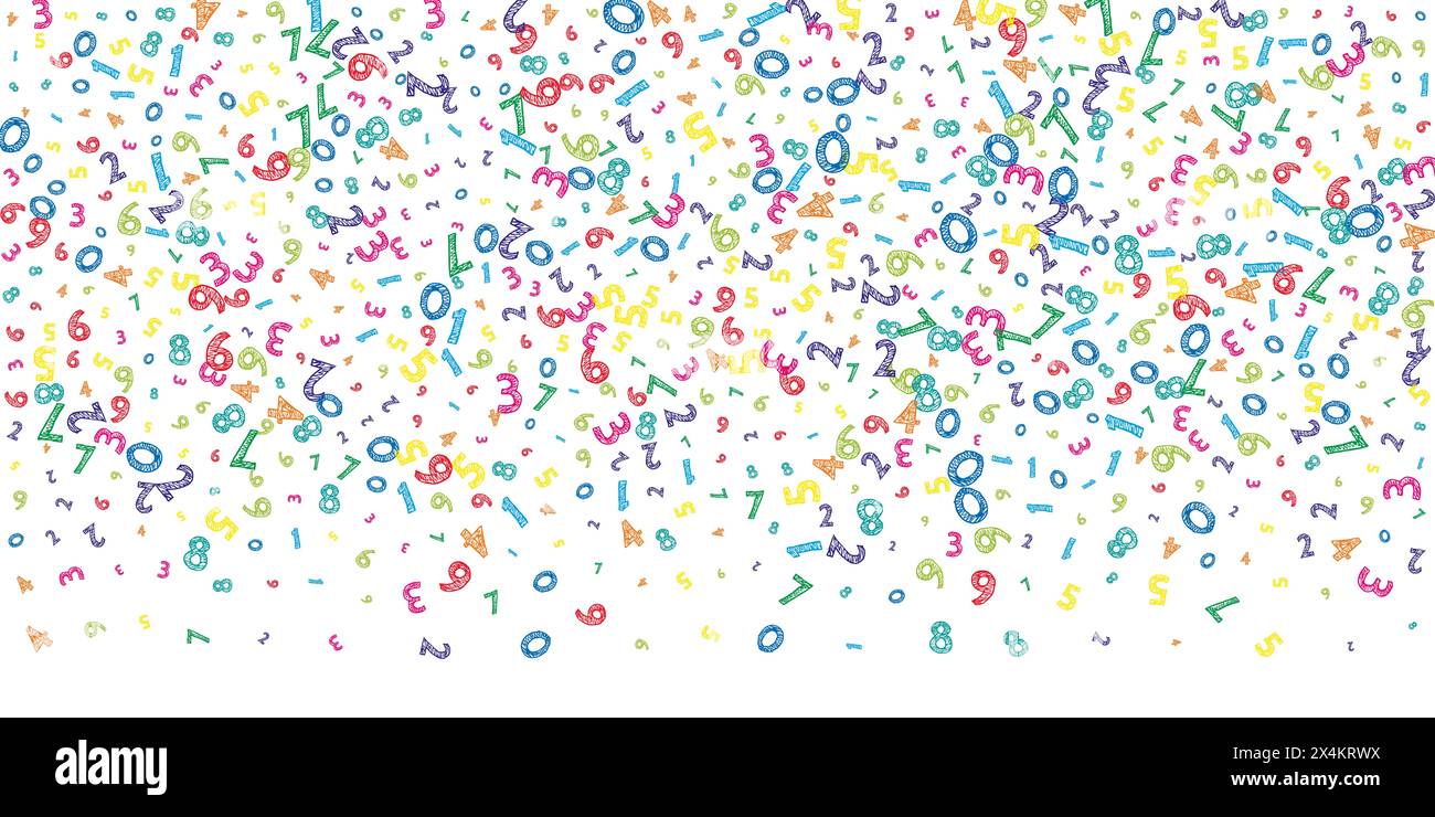 Concept of school background. Colorful childish falling letters of ...