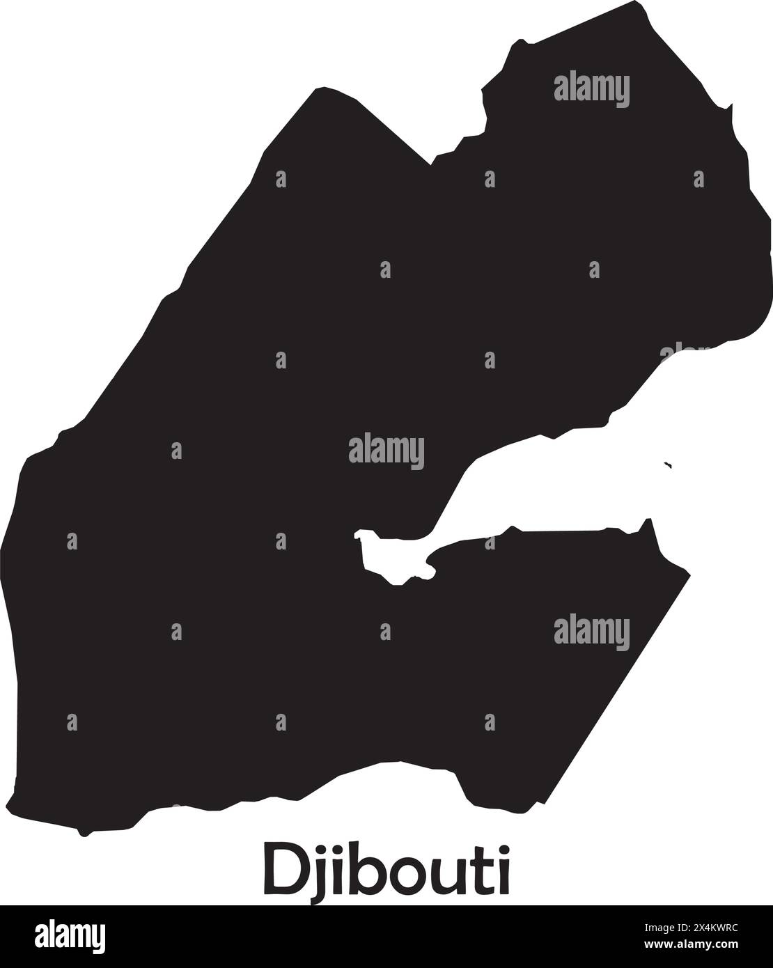 Country Map Of Djibouti Vector Illustration Design Background Stock