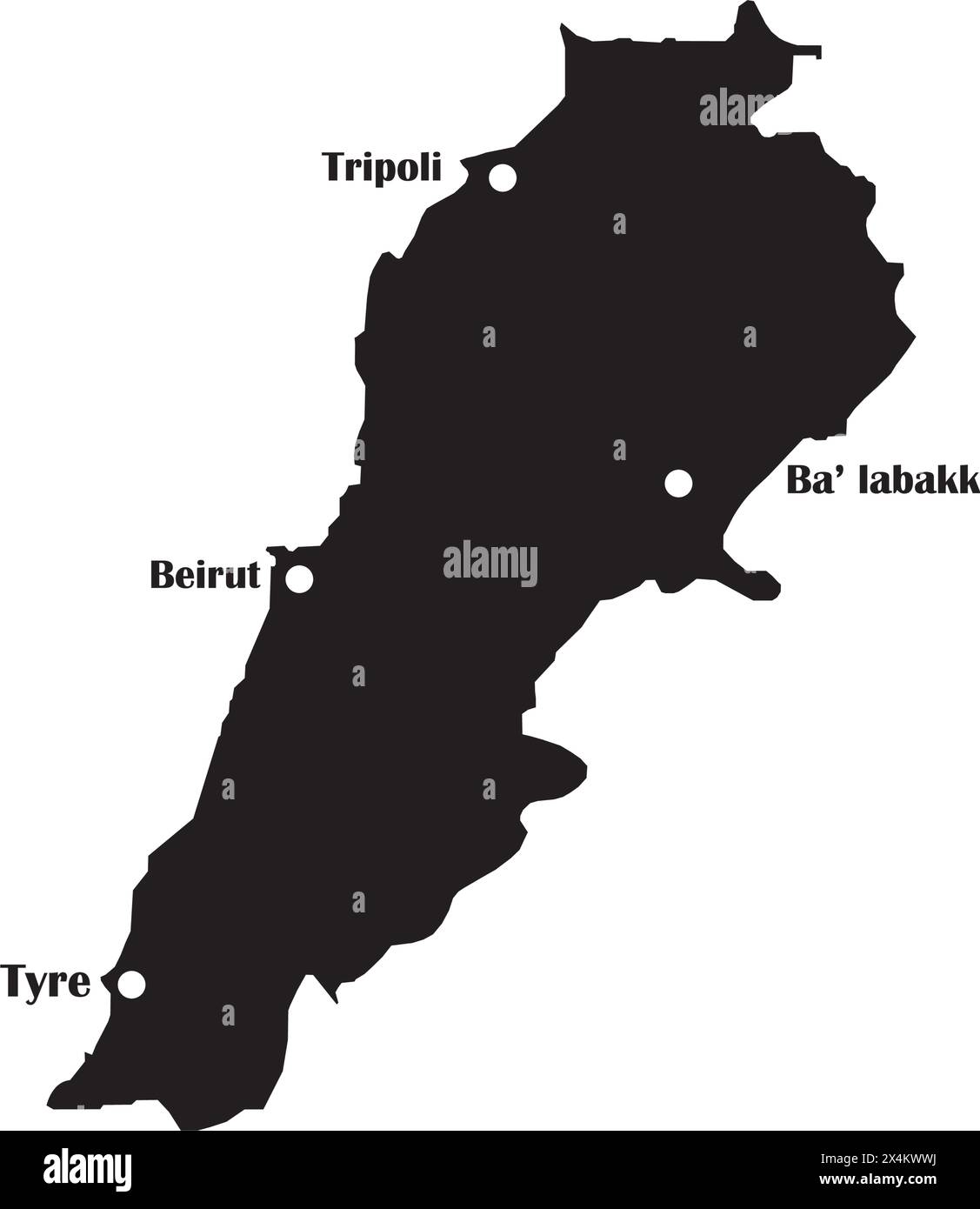 Lebanon map Black and White Stock Photos & Images - Alamy