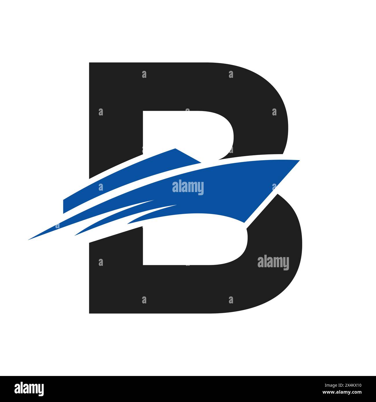 Initial Letter B Boat Logo For Yacht Sign. Maritime Symbol Vector ...