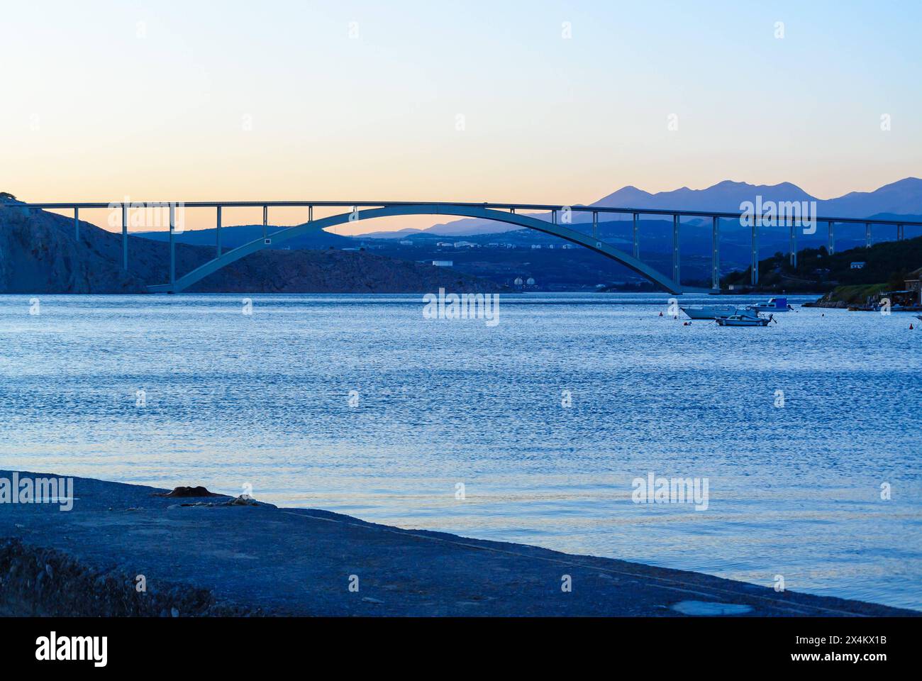 krk, croatia, 30 april, 2024, bridge KrÄki most between island and ...