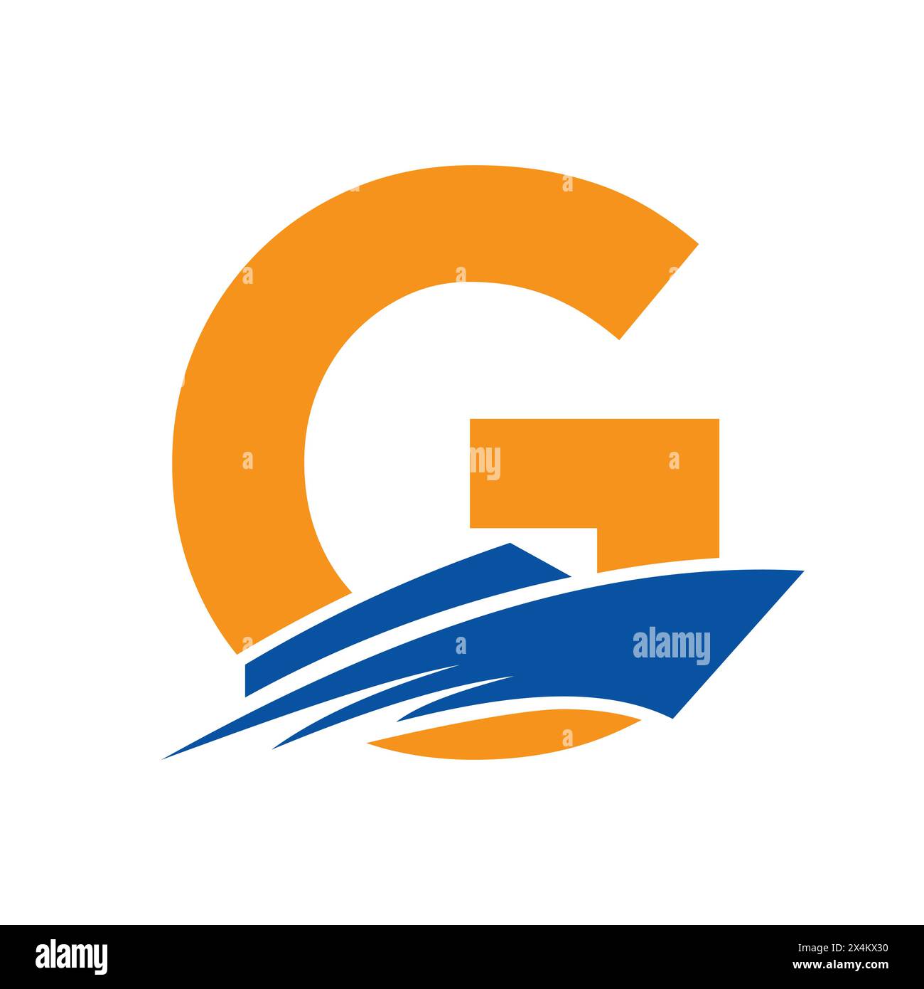Initial Letter G Boat Logo For Yacht Sign. Maritime Symbol Vector ...