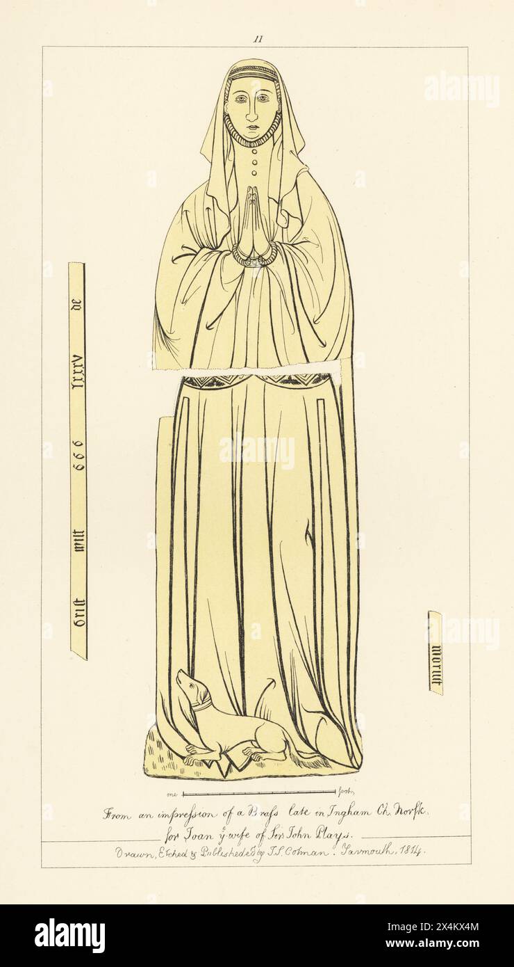 Lady Joan Plays, wife of Sir John Plays, died 1385. In wimple and robe ...