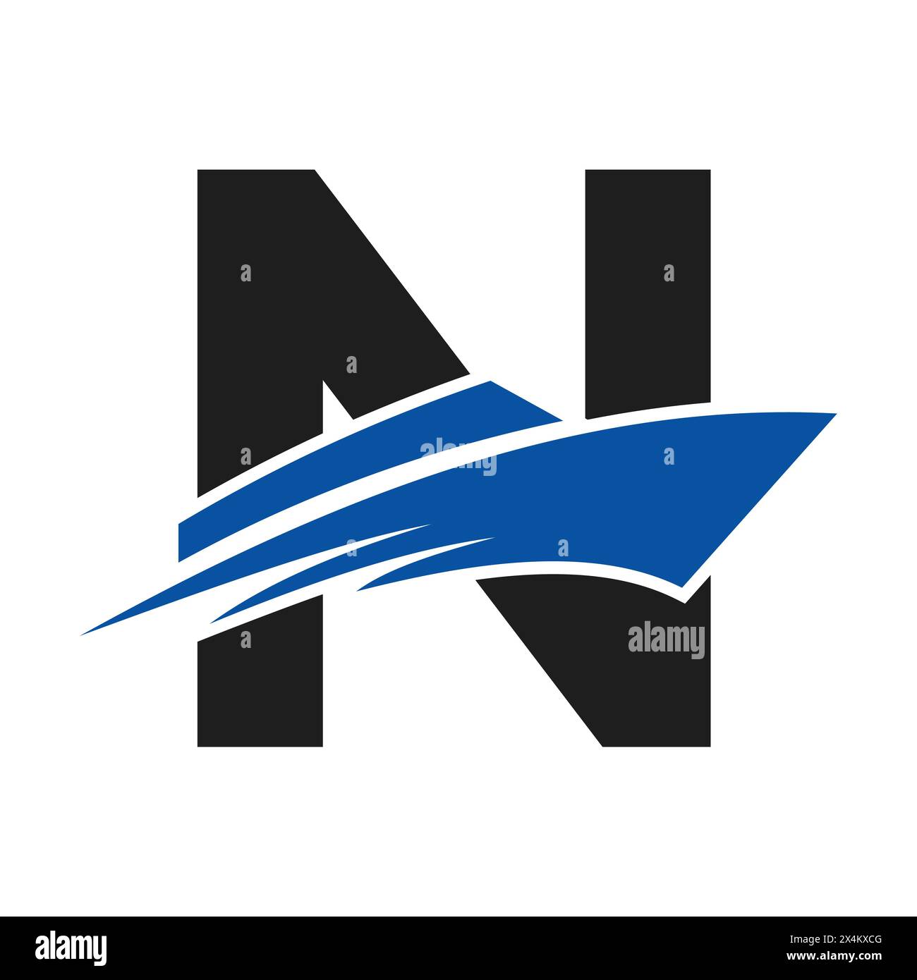 Initial Letter N Boat Logo For Yacht Sign. Maritime Symbol Vector ...