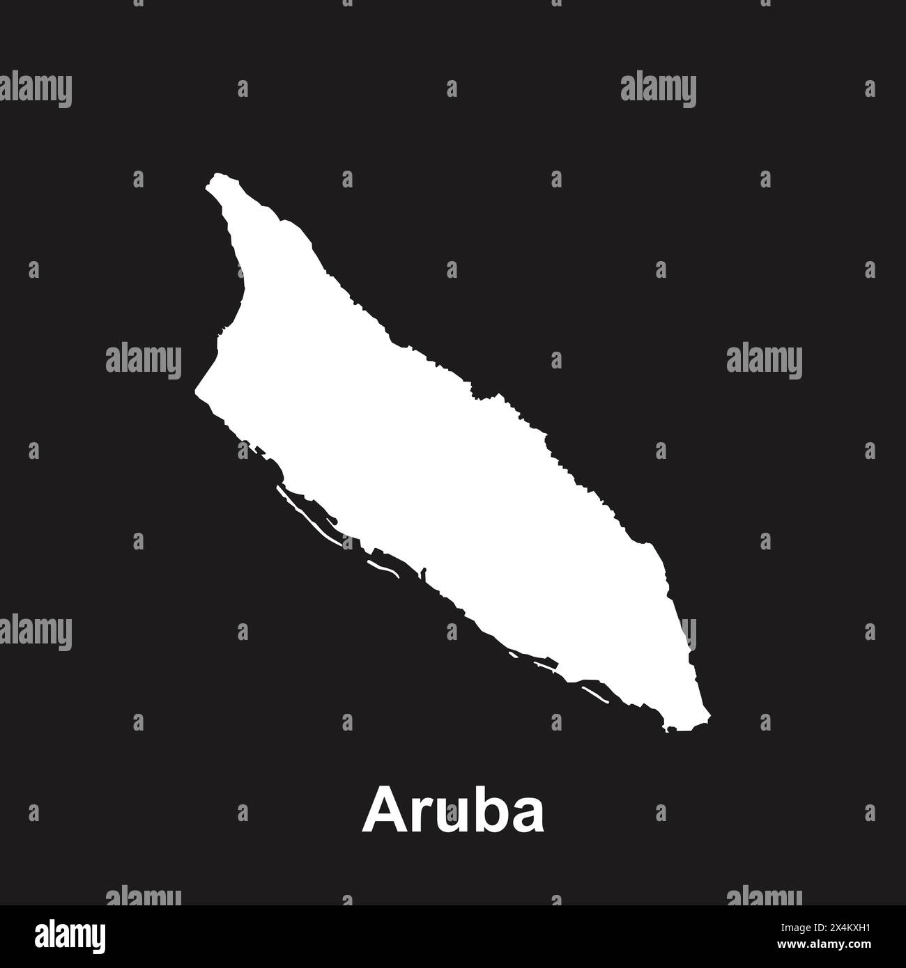 Aruba map black white illustration Black and White Stock Photos ...