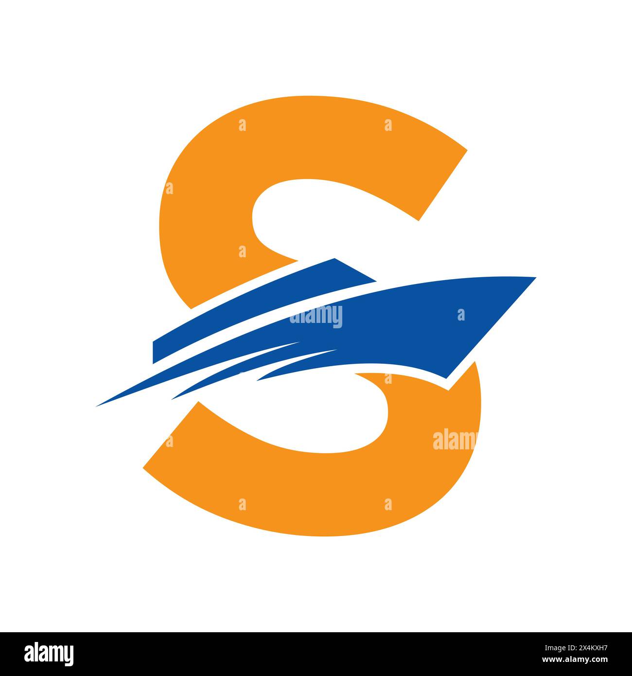 Initial Letter S Boat Logo For Yacht Sign. Maritime Symbol Vector ...
