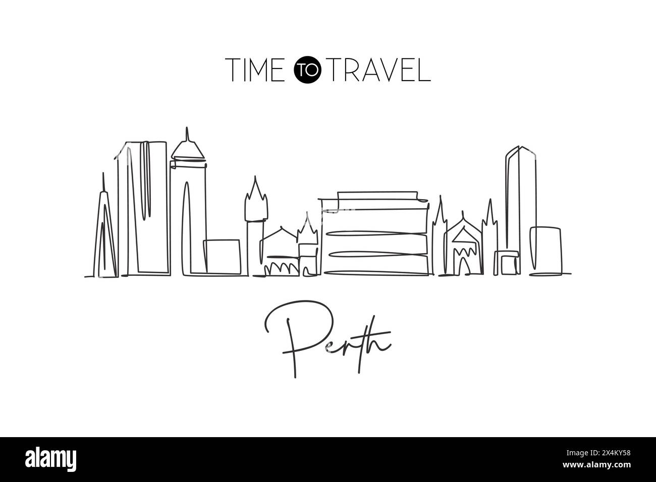 Perth city skyline silhouette hi-res stock photography and images - Alamy