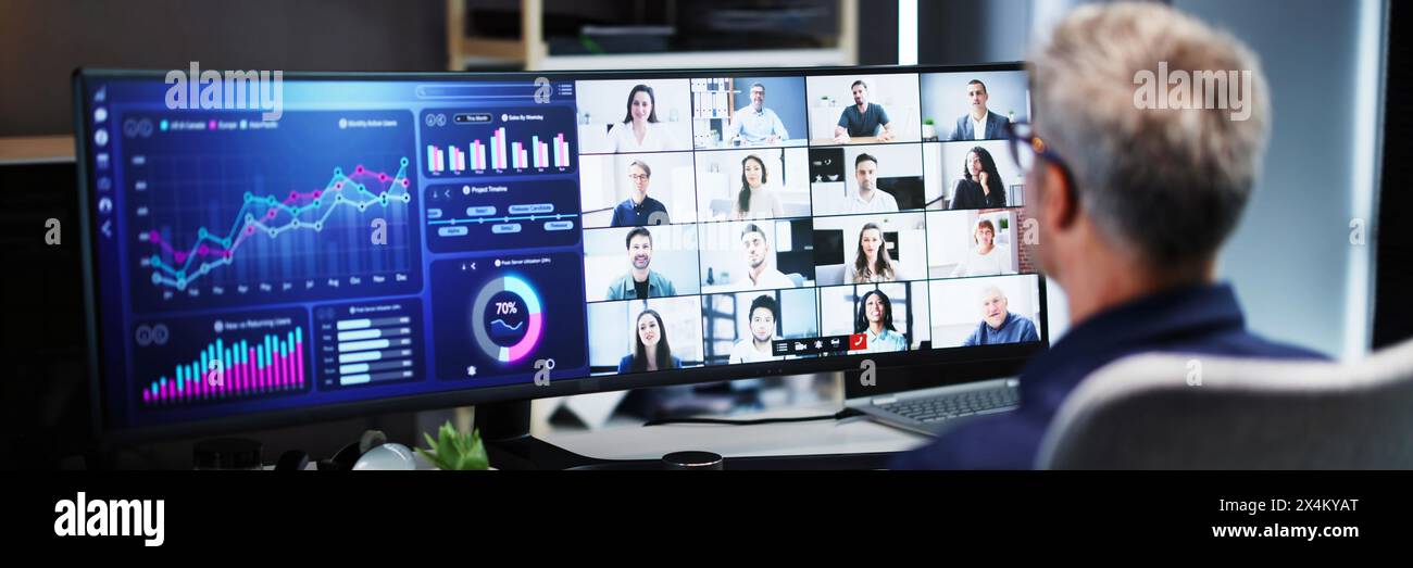 Virtual conference meeting video for online learning platform Stock ...