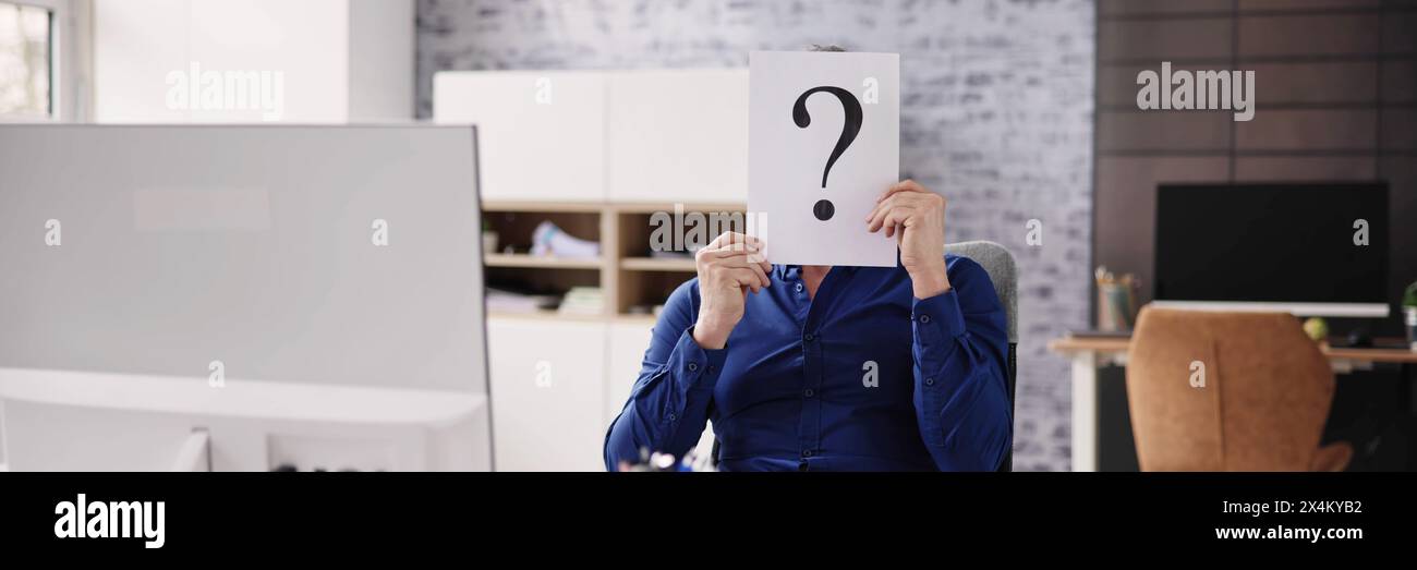 Man with question mark sign on paper face Stock Photo - Alamy
