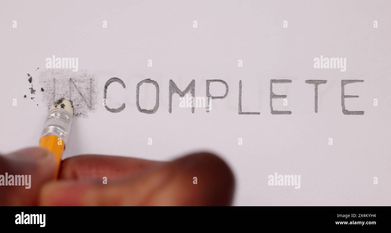 Complete Word Transformation. Incomplete Text Change Contrast Stock ...